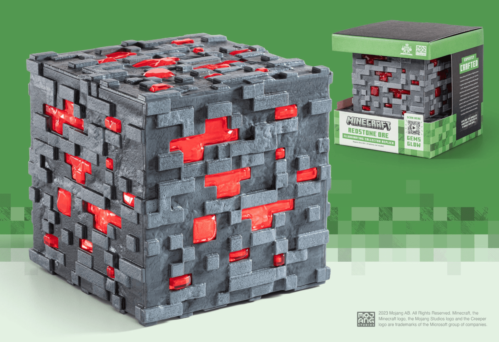NOBLE COLLECTION Minecraft Illuminating Redstone Ore Replica – igabiba