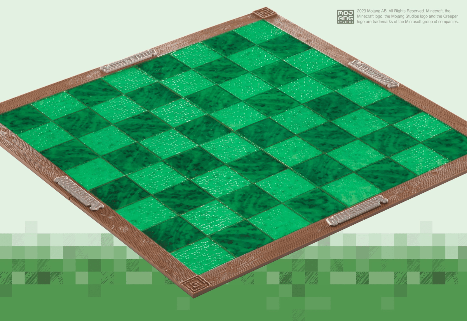 NOBLE COLLECTION Minecraft Overworld Heroes Vs. Hostile Mobs Chess Set ...